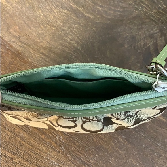 Coach | Bags | Nwt Coach Monogram Logo Wristlet With Mint Patent ...